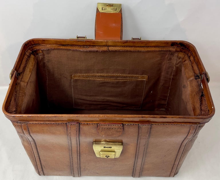 Antique British Military Leather Satchel with Brass Hearts, Circa 1900 ...