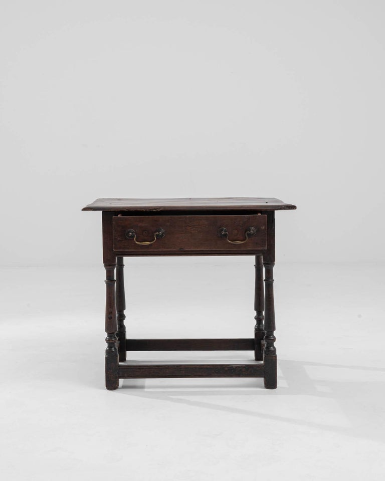 Antique British Oak Side Table For Sale at 1stDibs