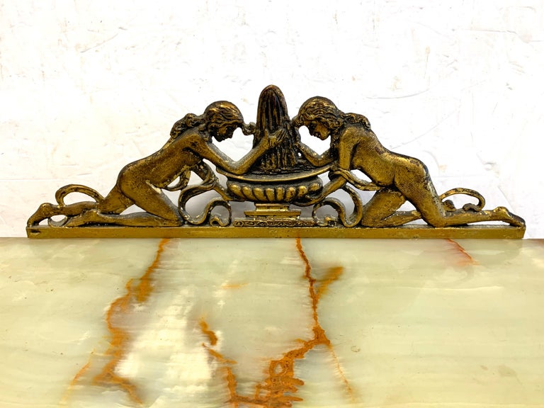 Antique Bronze and Onyx Telephone Stand Cabinet Table or Bar Drybar ...
