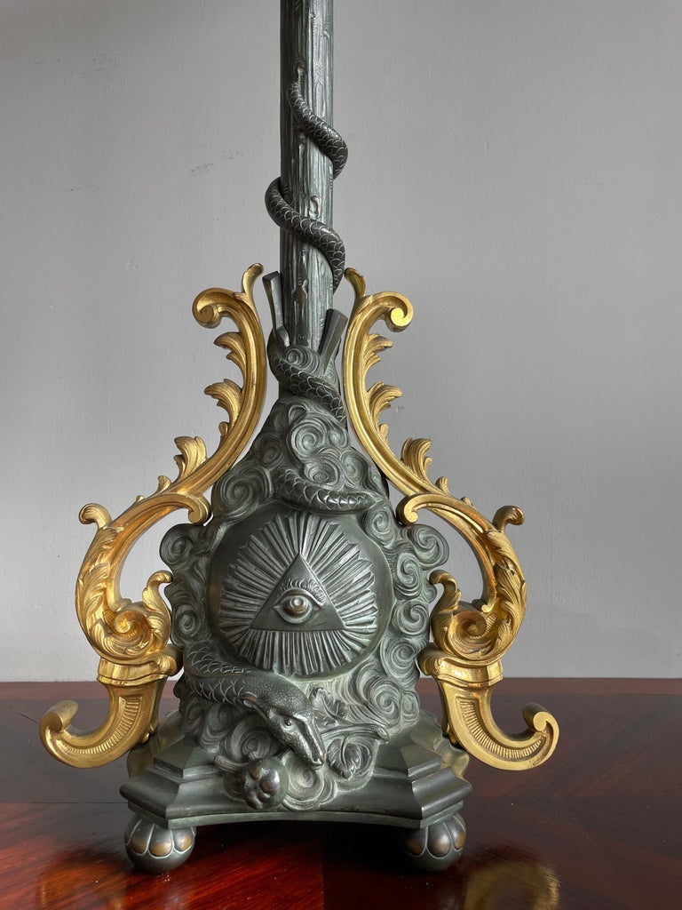Antique Bronze Church Altar Crucifix w. Gilt Corpus of Christ and ...
