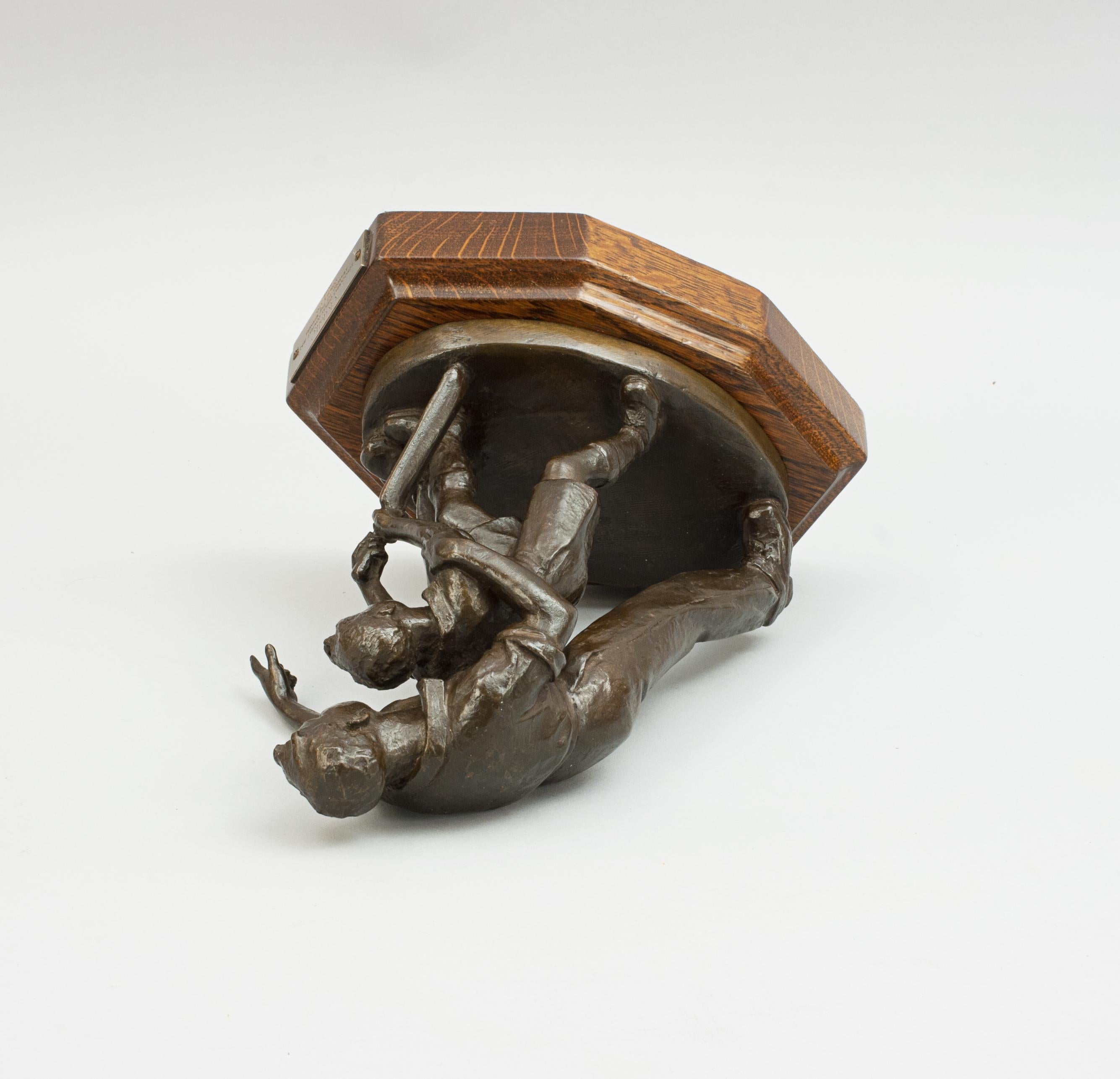 Antique Bronze Cricket Figures, Father and Son Cricket Statue For Sale ...