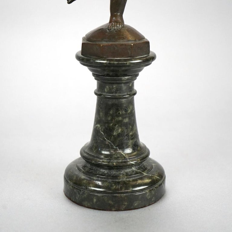 Antique Bronze Cupid and Dolphin Statue on Marble Plinth 19th C For ...