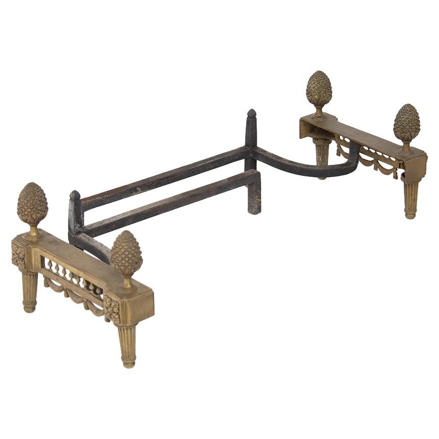 Classical Bronze Fish Form Andirons For Sale at 1stDibs