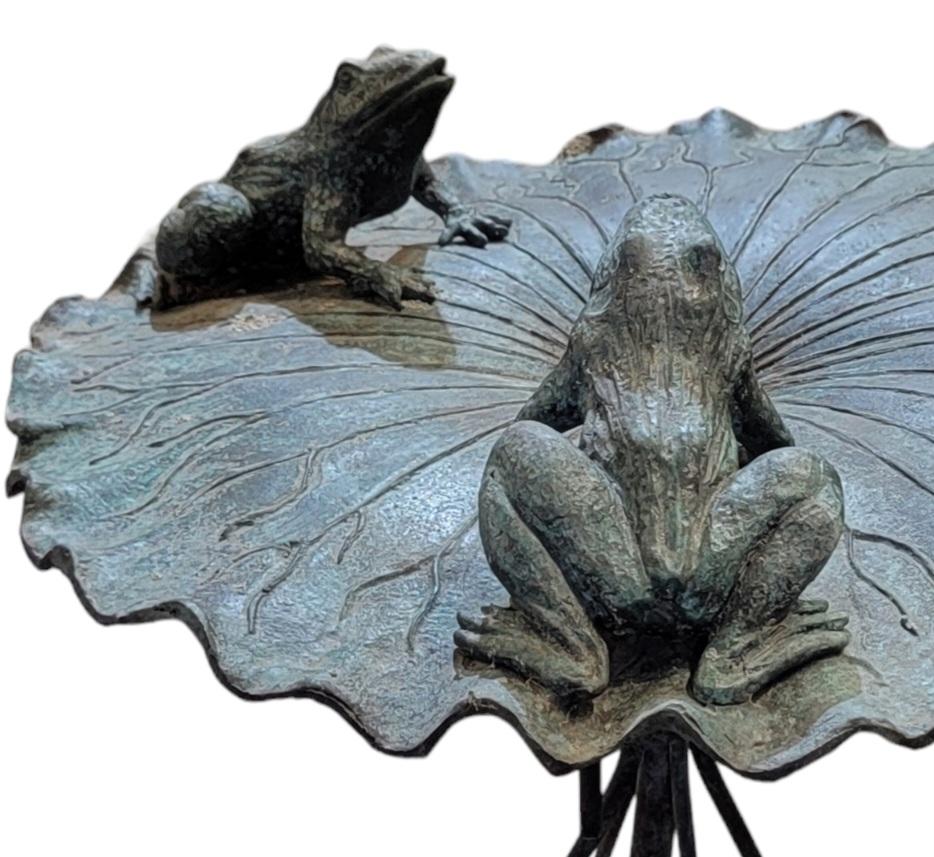 Antique Bronze Fountain of Lilly Pad For Sale at 1stDibs