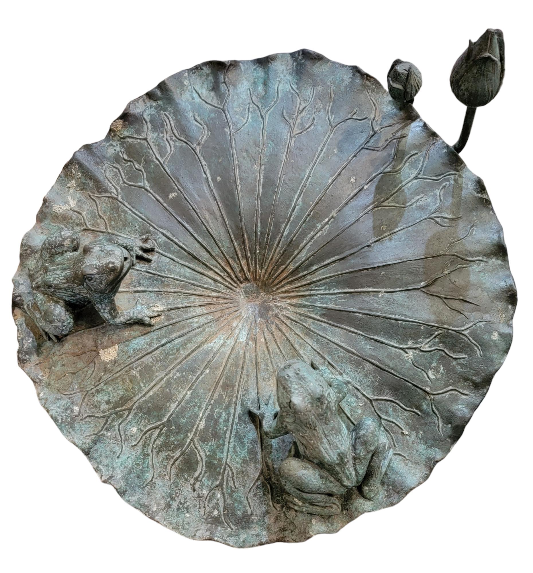 Antique Bronze Fountain of Lilly Pad For Sale at 1stDibs