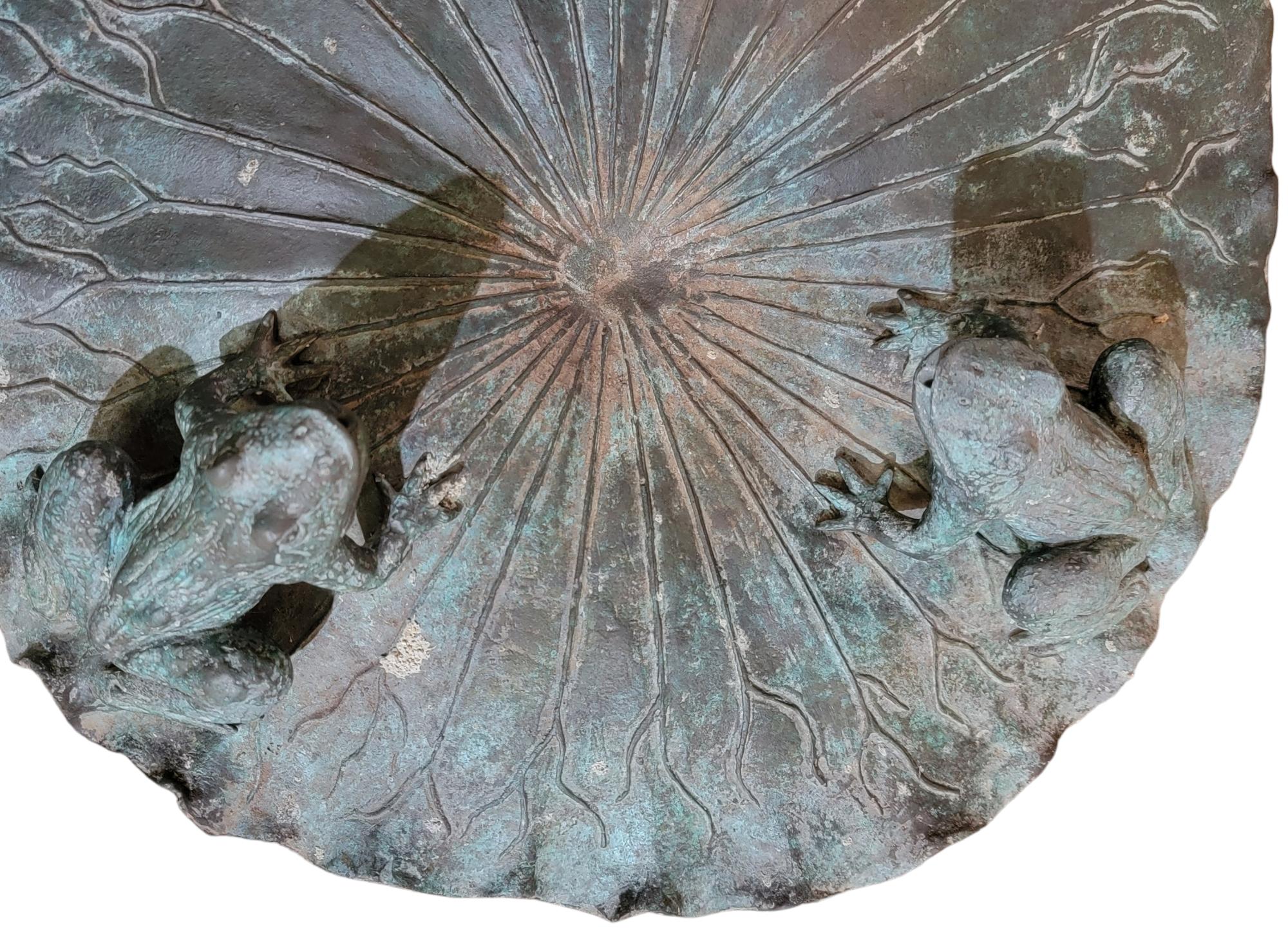 Antique Bronze Fountain of Lilly Pad For Sale at 1stDibs