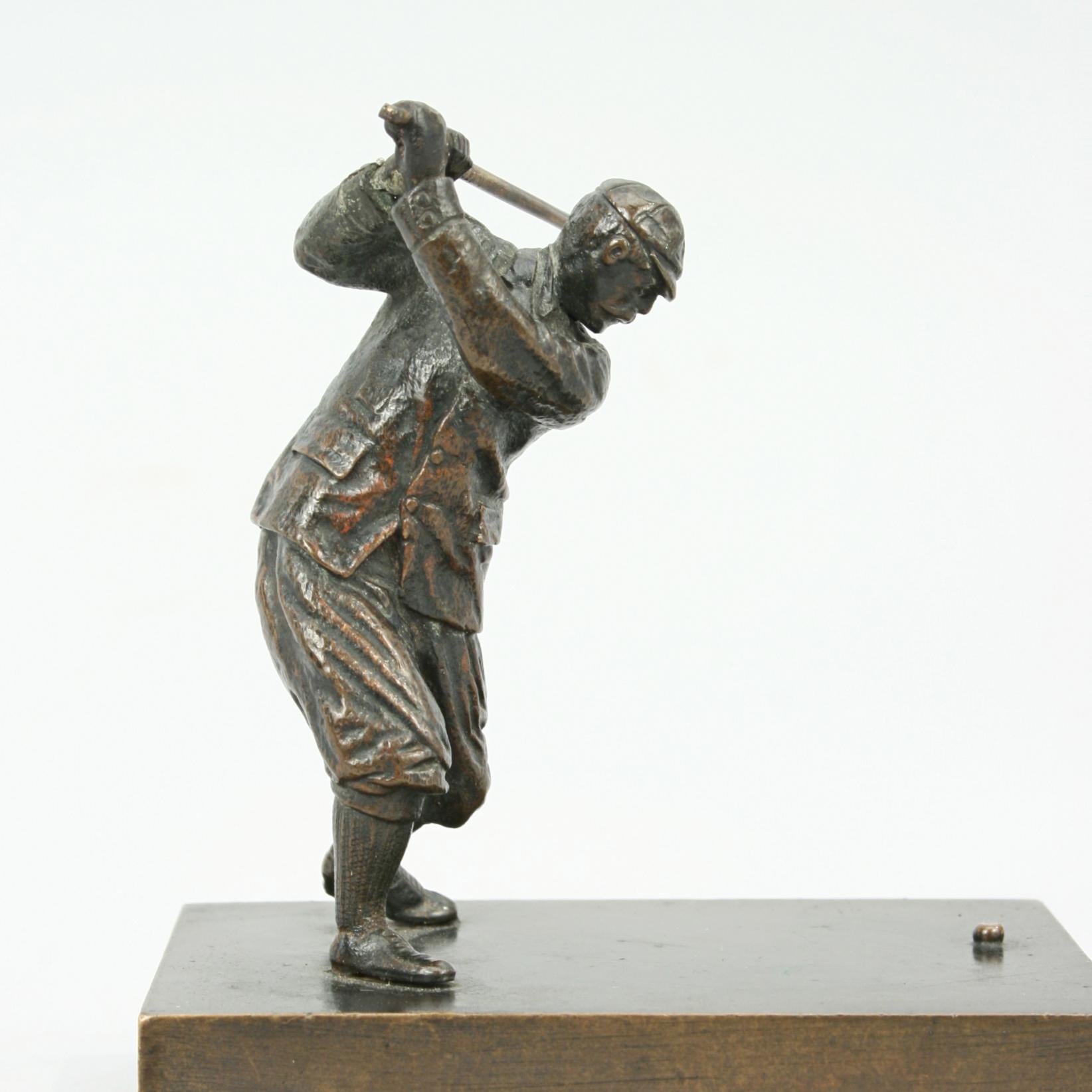 Antique Bronze Golf Figure at 1stDibs