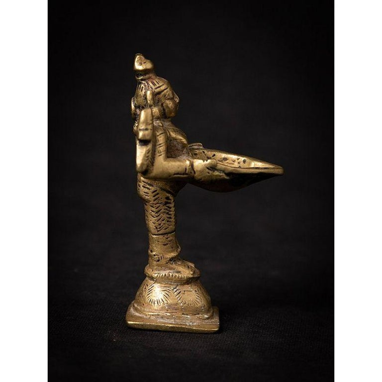 Antique Bronze Indian Lady Holding Oil Lamp from India For Sale at 1stDibs