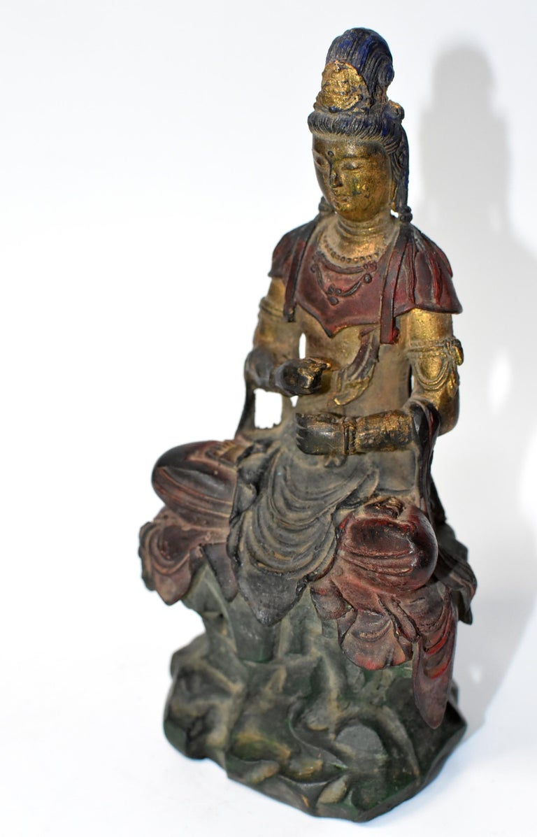 Antique Bronze Kwan Yin Statue, Teaching at 1stDibs