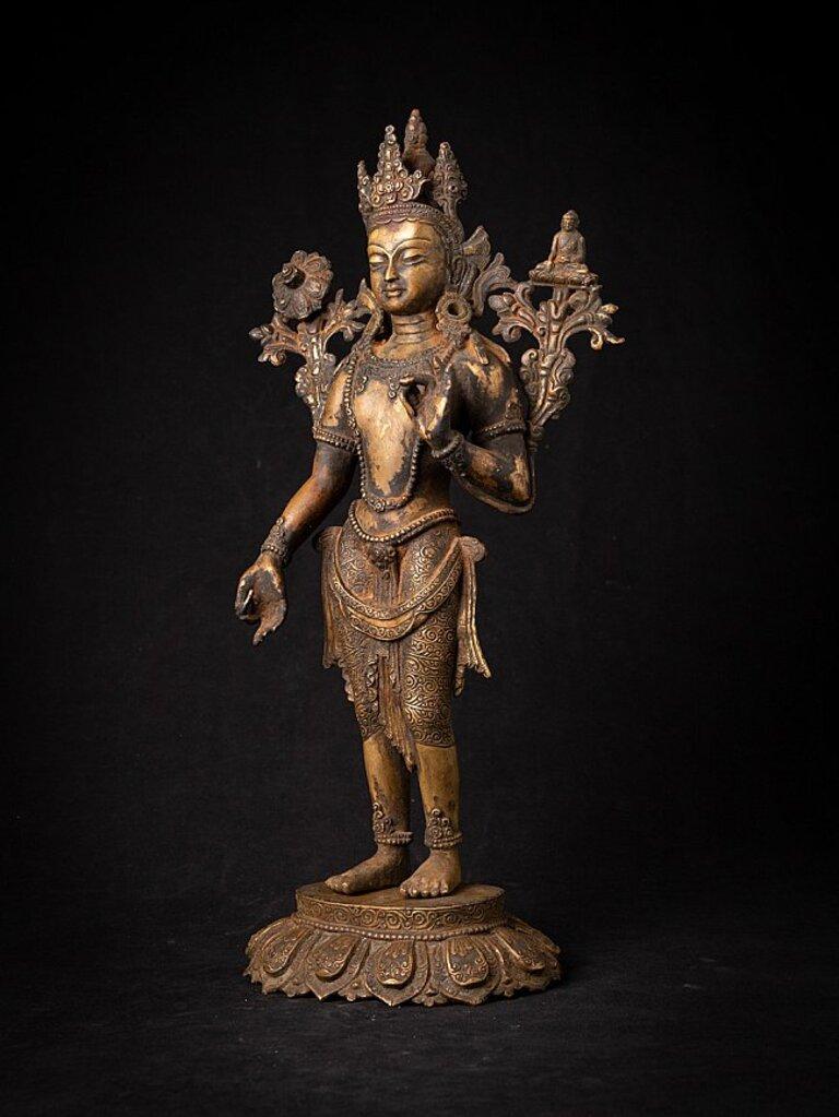 Antique Bronze Nepali Lokeshwor Statue from Nepal For Sale at 1stDibs
