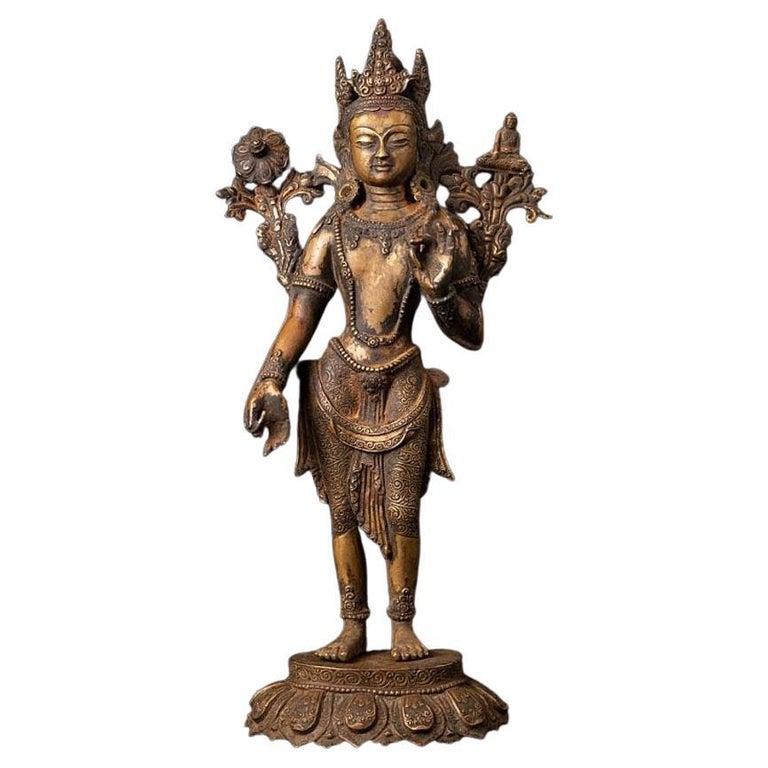 Antique Bronze Nepali Lokeshwor Statue from Nepal For Sale at 1stDibs