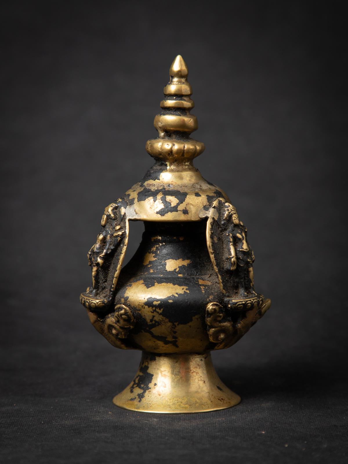 Antique bronze Nepali stupa from Nepal For Sale at 1stDibs