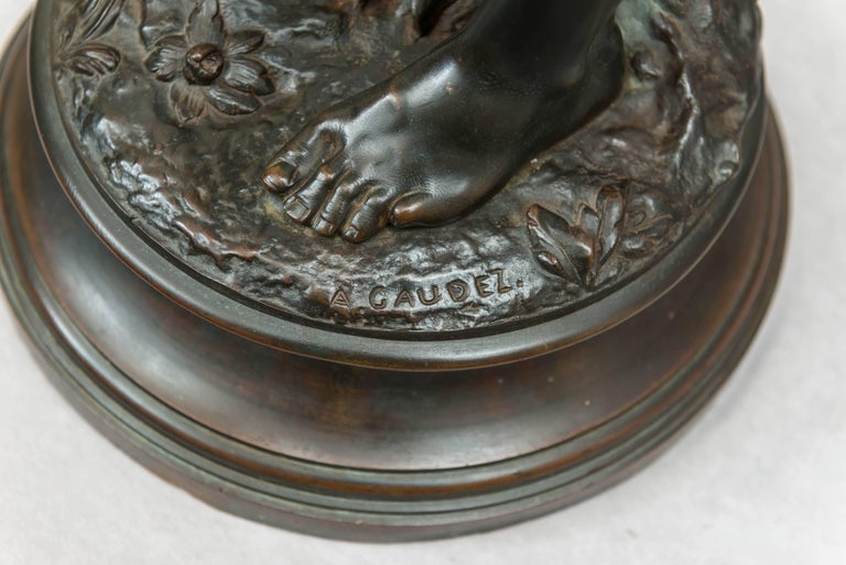 Antique Bronze of David Holding His Slingshot Ready for Action at 1stDibs
