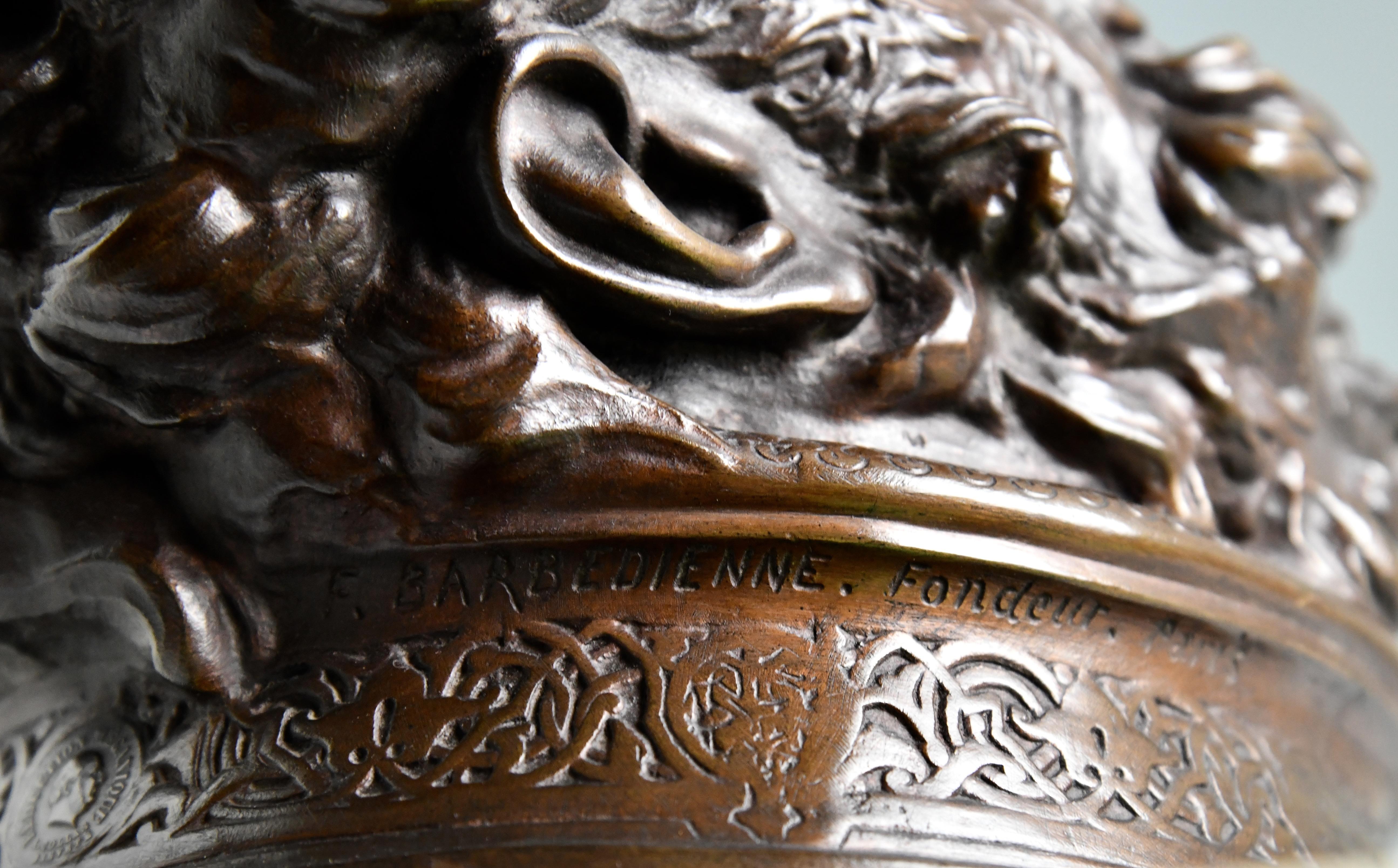 Antique Bronze Sculpture David by Antonin Mercié, Barbedienne Foundry ...