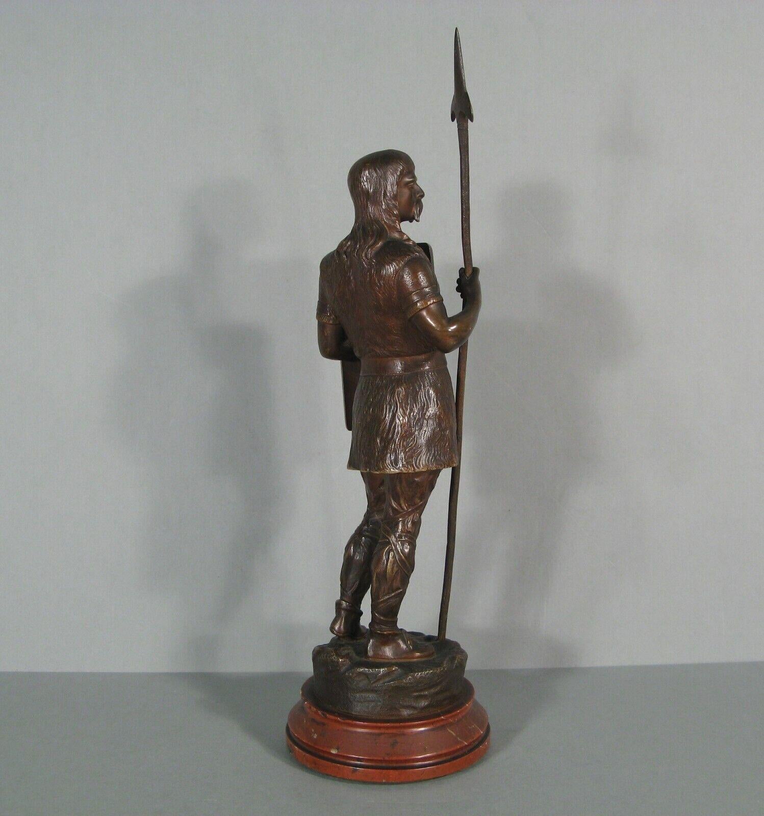 Antique Bronze Sculpture of a Rebel Gaulish Warrior by Léon Perzinka ...