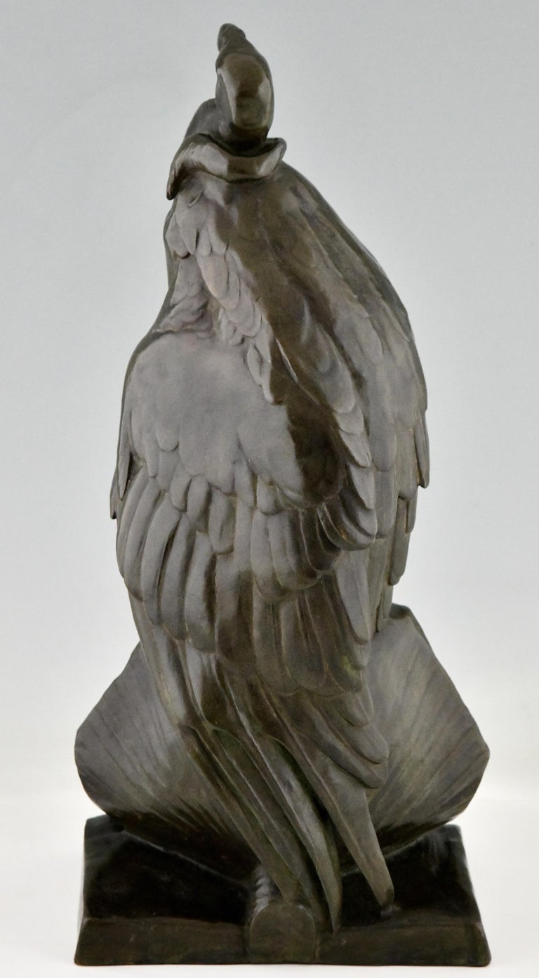 Antique bronze sculpture of a vulture on a sphinx by Cain, France 1851 ...