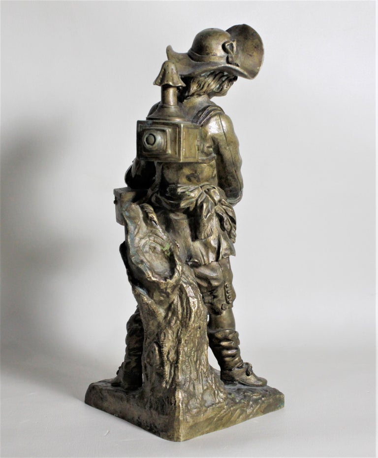 Antique Bronze Sculpture of a Young Victorian Male Wandering Showman ...