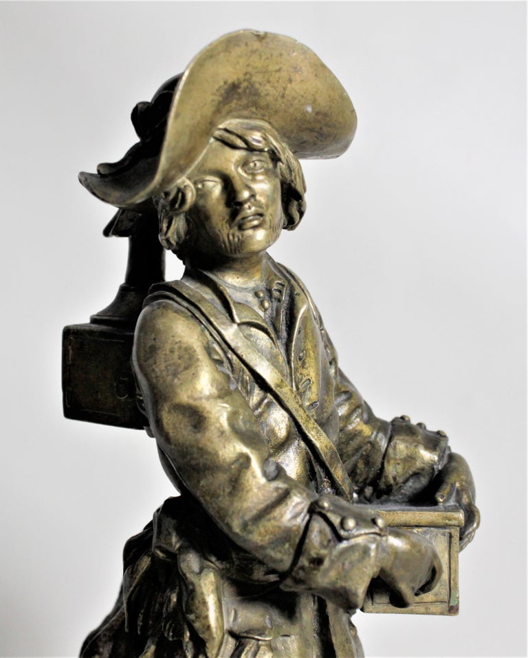 Antique Bronze Sculpture of a Young Victorian Male Wandering Showman ...