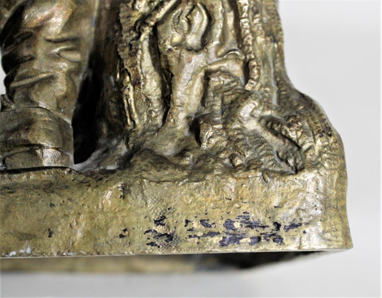 Antique Bronze Sculpture of a Young Victorian Male Wandering Showman ...