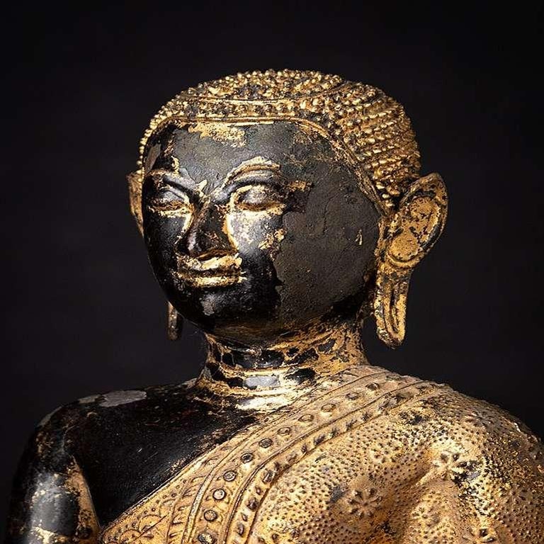 Antique Bronze Thai Monk Statue from Thailand For Sale at 1stDibs