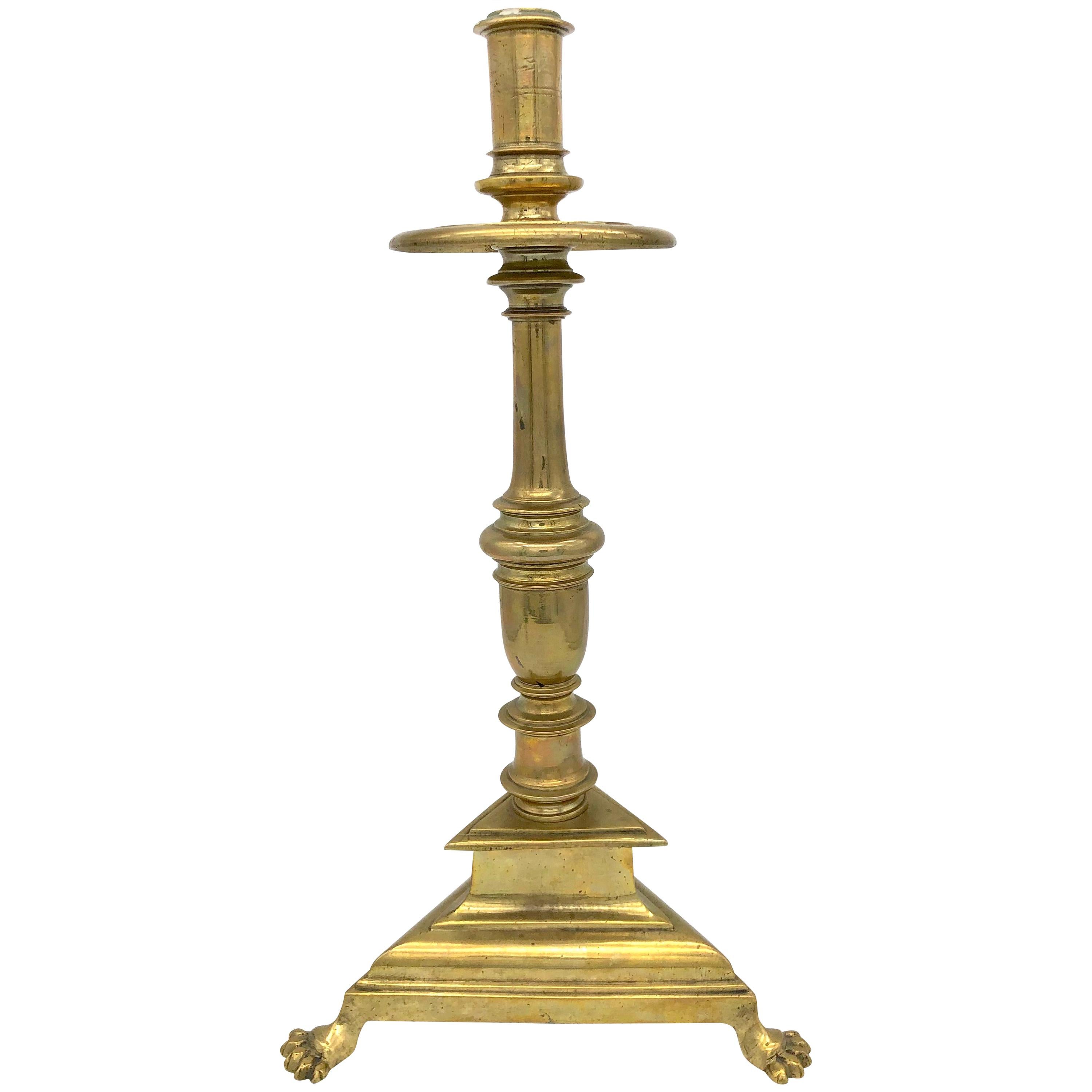 17th Century French Bronze Candlestick For Sale at 1stDibs