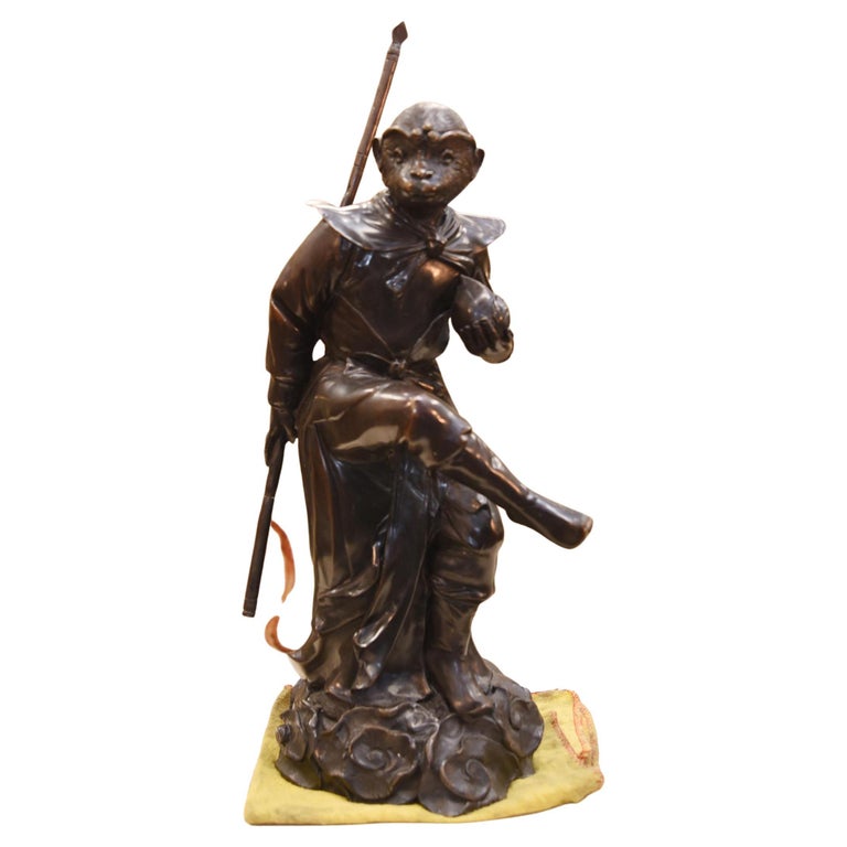 Antique Bronze Victorian Monkey Statue For Sale at 1stDibs