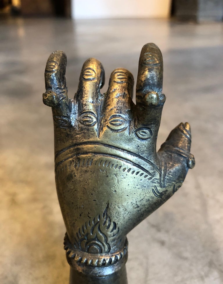 Antique Bronze Votive Hand from India For Sale at 1stDibs