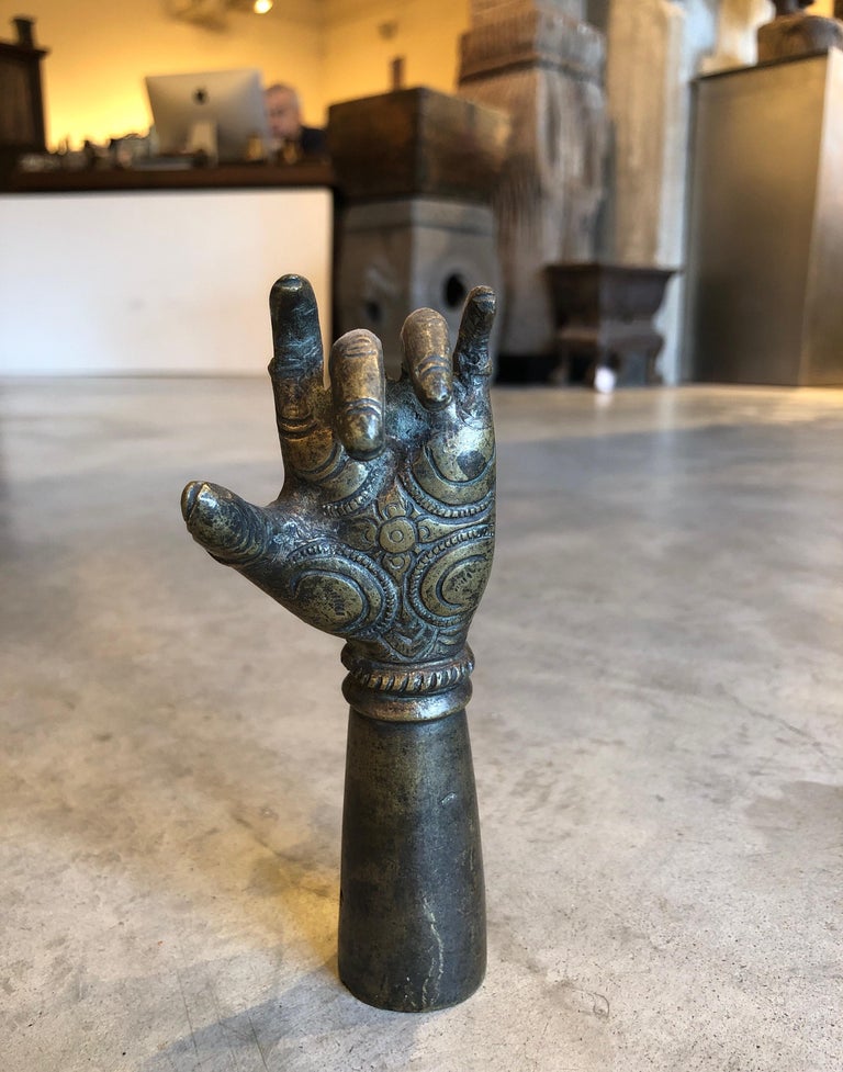 Antique Bronze Votive Hand from India For Sale at 1stDibs