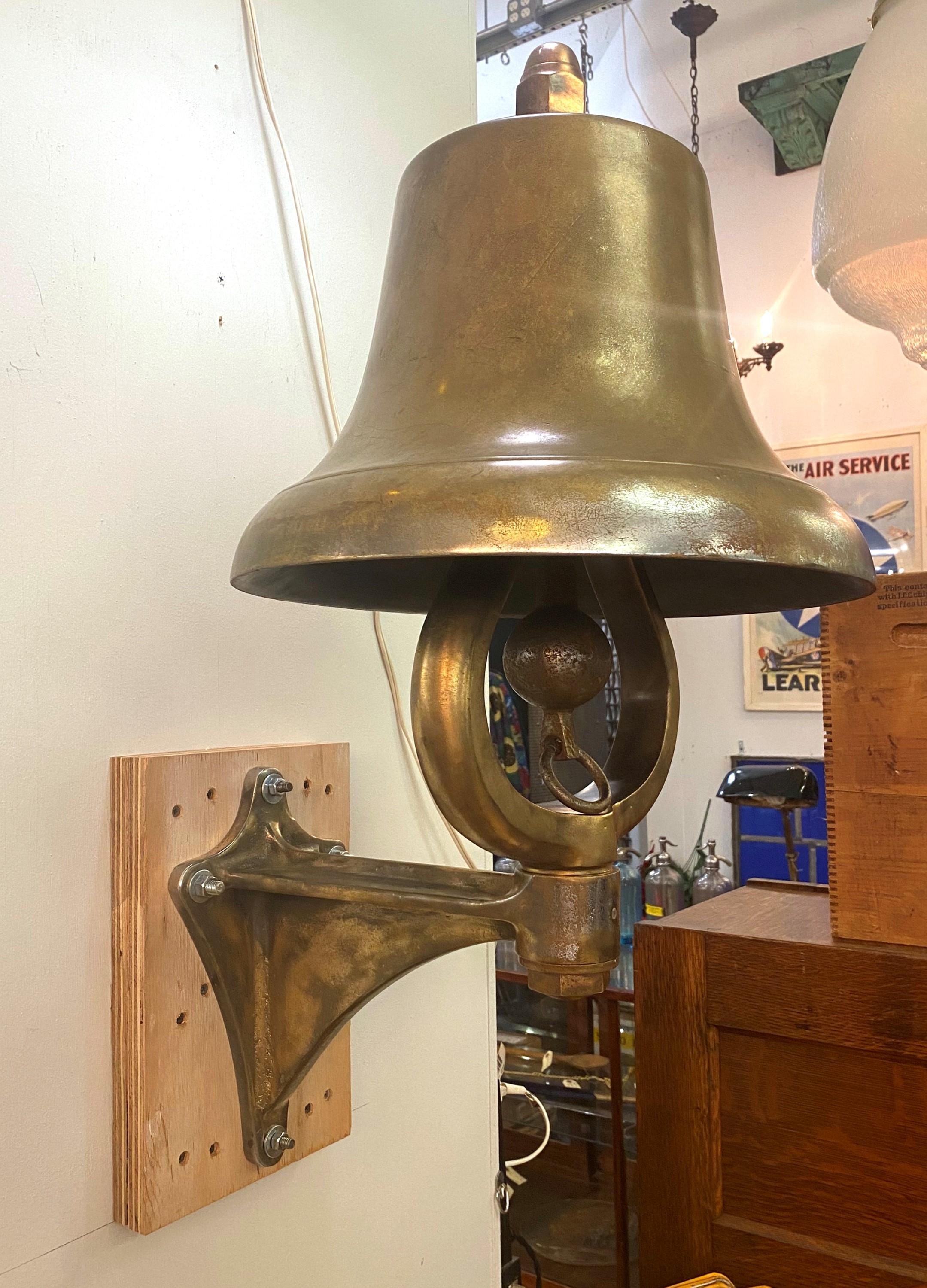 Antique Bronze Wall Mount Fire Engine Bell For Sale at 1stDibs