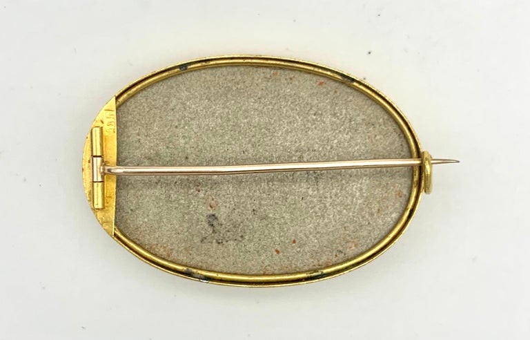 Antique Brooch Gold Eternity Symbol Stylized Snakes Pebble For Sale at ...