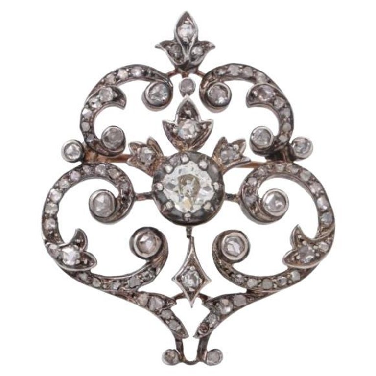 Antique Brooch with Diamonds For Sale at 1stDibs