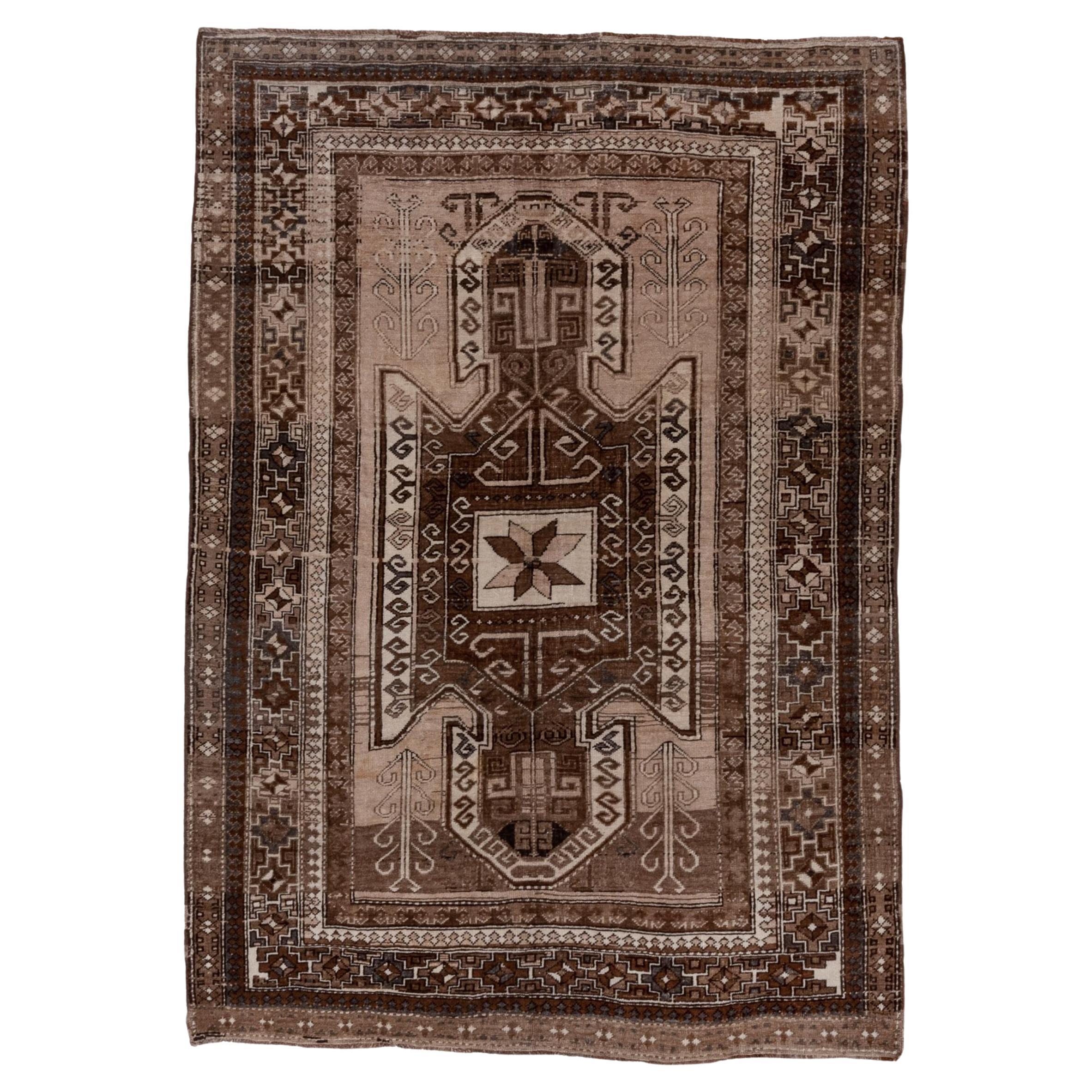Antique Turkish Kars Rug, Brown Diamond Pattern, circa 1940s For Sale ...