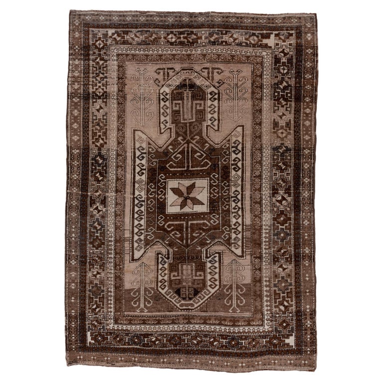 Antique Brown Turkish Kars Rug in a Caucasian Kazak Style, Circa 1940s ...