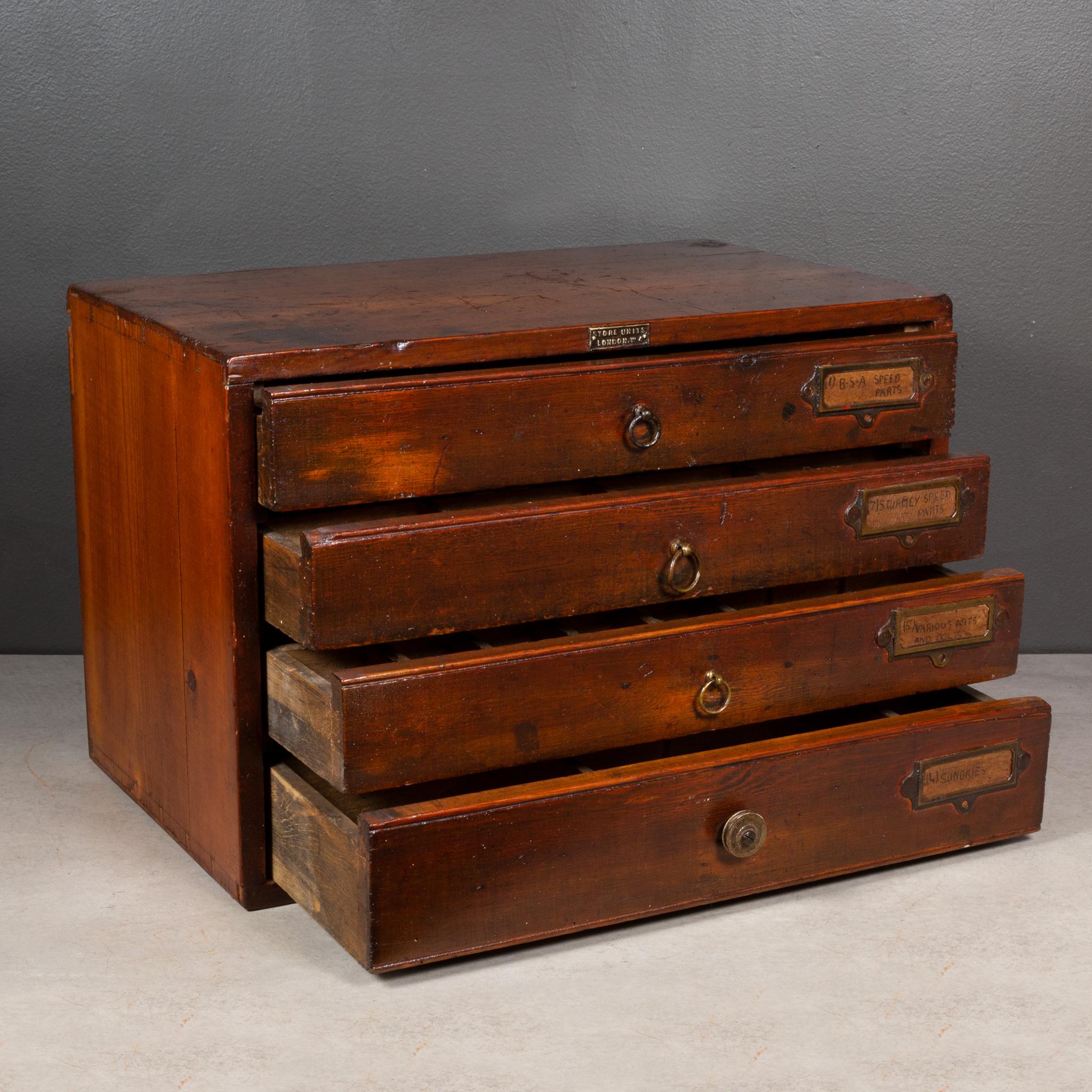 Antique BSA British Motorcycle Store Parts Chest c.1910 For Sale at 1stDibs