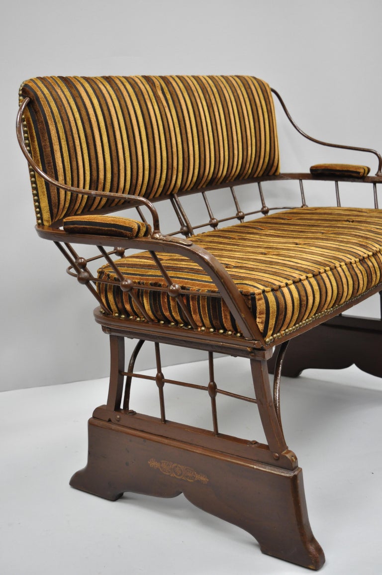 Antique Buggy Bench Hall Seat Sleigh Primitive Folk Art Wagon Wood and ...