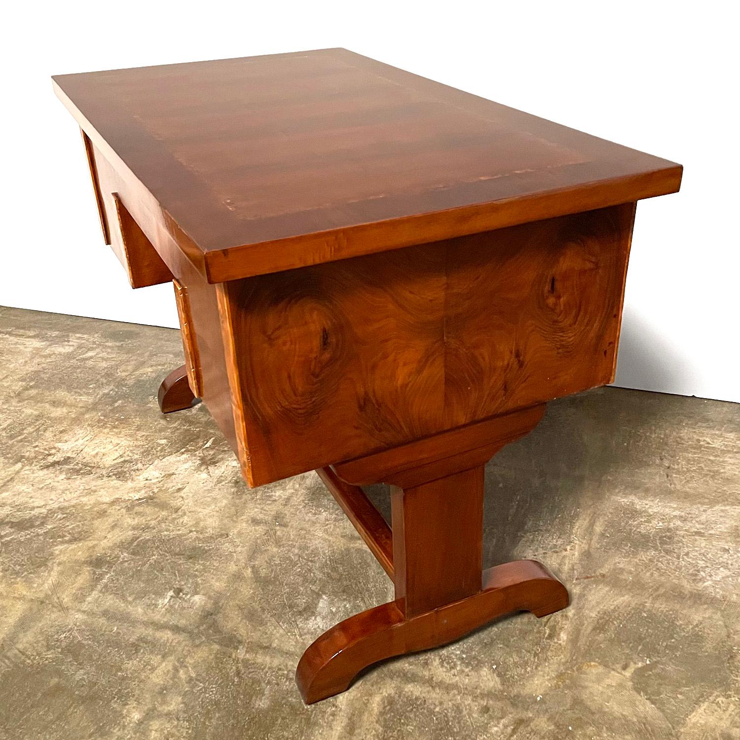Antique Burl Wood Writing Desk at 1stDibs