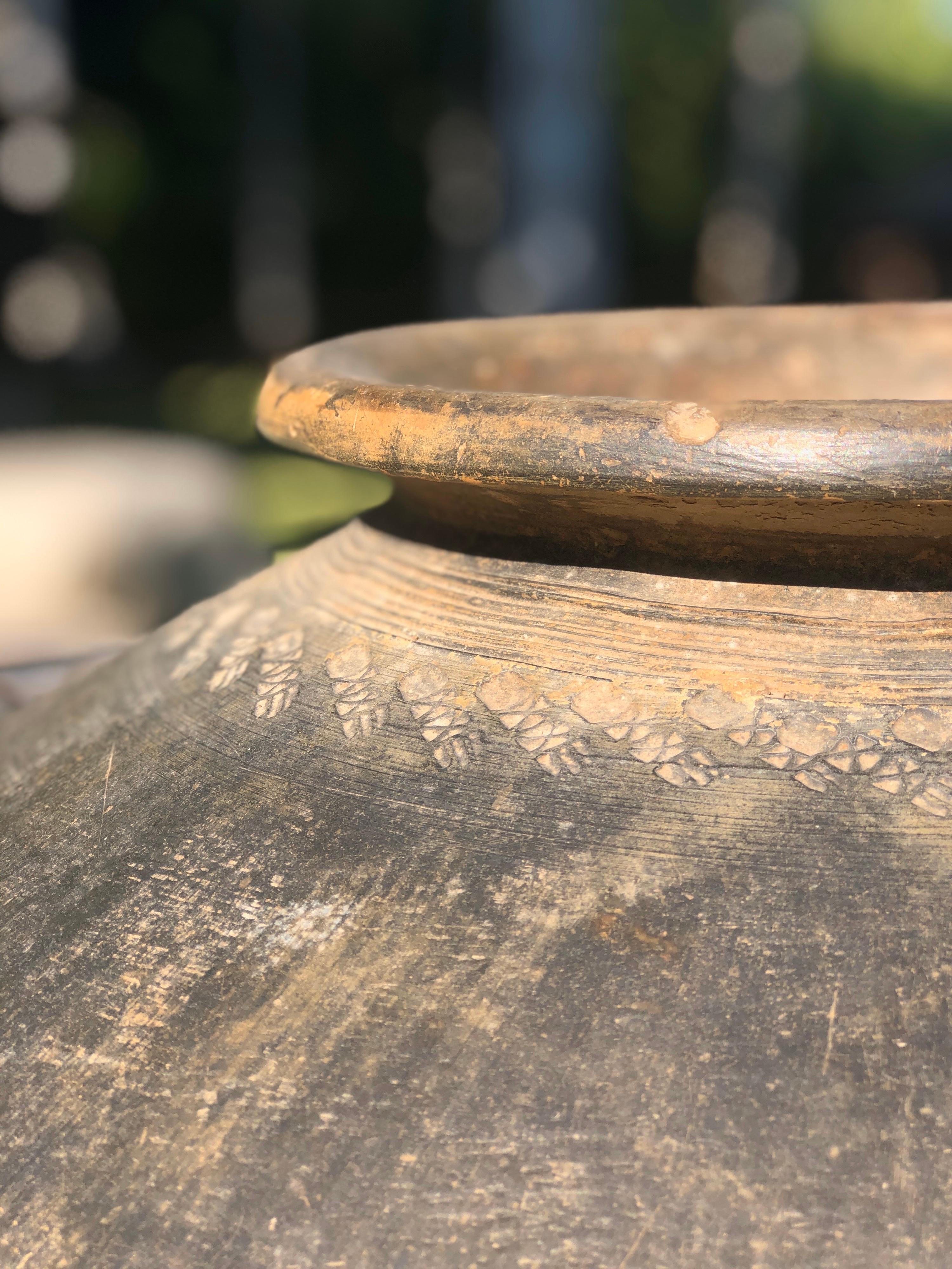 Antique Burmese Clay Pot Urn Vase, 19th Century Wabi Sabi Axel ...