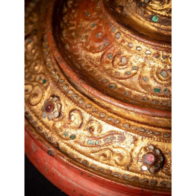 Antique Burmese Gilded Offering Vessel from Burma For Sale at 1stDibs