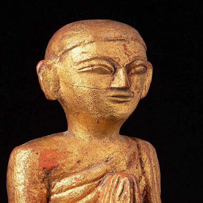 Antique Burmese Monk Statue from Burma For Sale at 1stDibs
