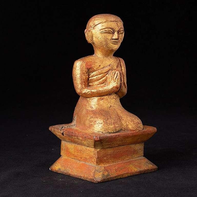 Antique Burmese Monk Statue from Burma For Sale at 1stDibs