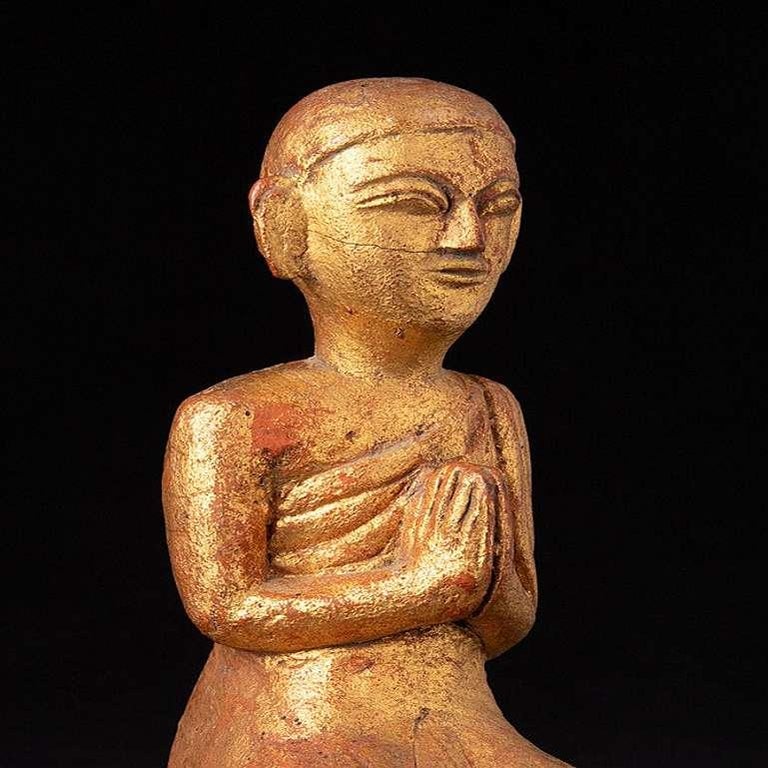 Antique Burmese Monk Statue from Burma For Sale at 1stDibs