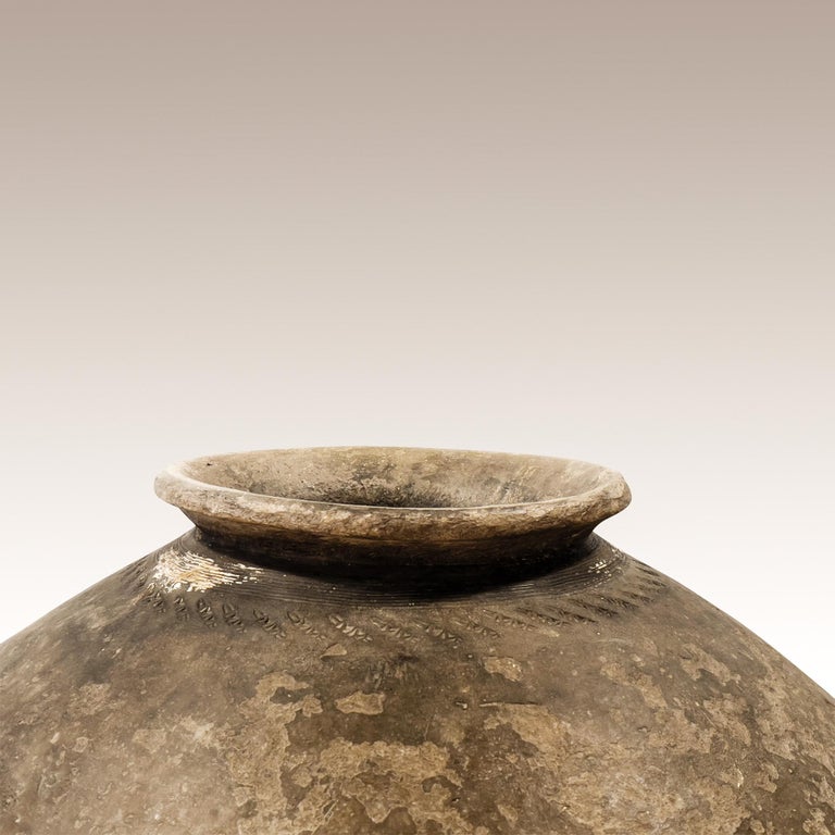 Antique Burmese Organic Clay Terracotta Pot For Sale at 1stDibs