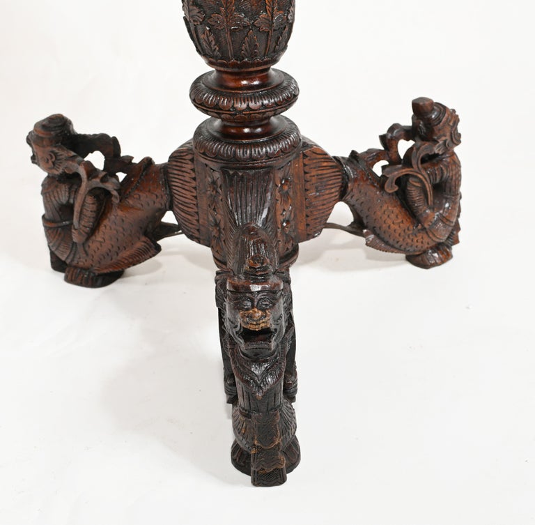 Antique Burmese Table Carved Side, Burma, 1840 For Sale at 1stDibs