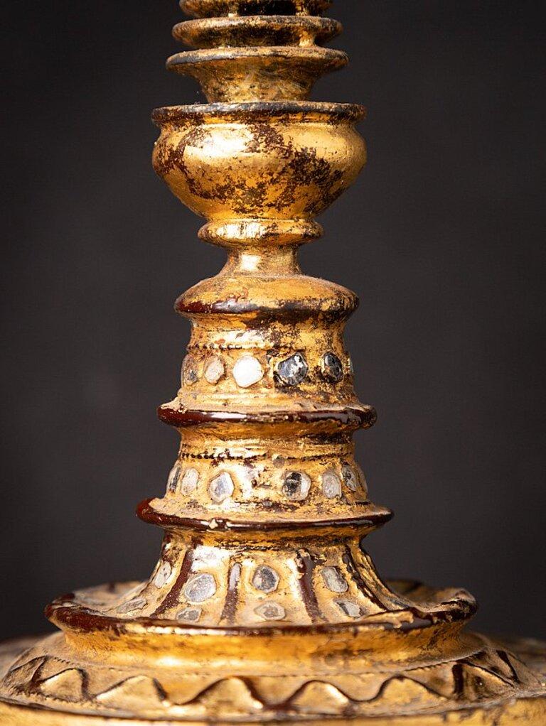 Antique Burmese wooden offering vessel from Burma Original Buddhas For ...