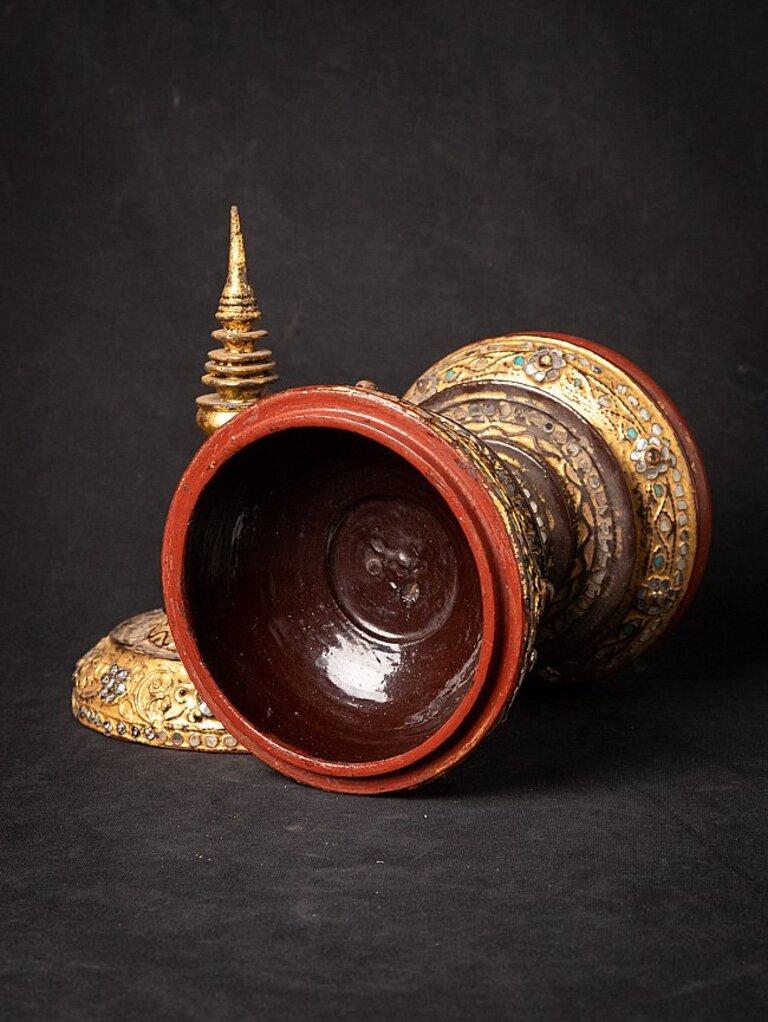 Antique Burmese wooden offering vessel from Burma Original Buddhas For ...