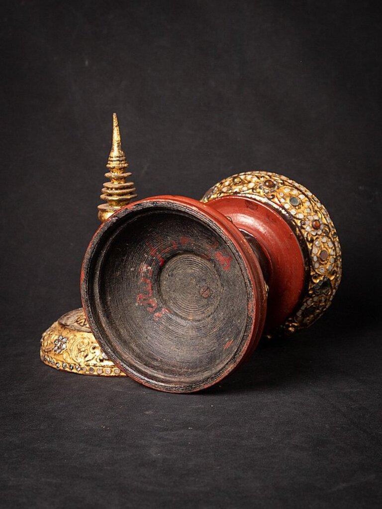 Antique Burmese wooden offering vessel from Burma Original Buddhas For ...