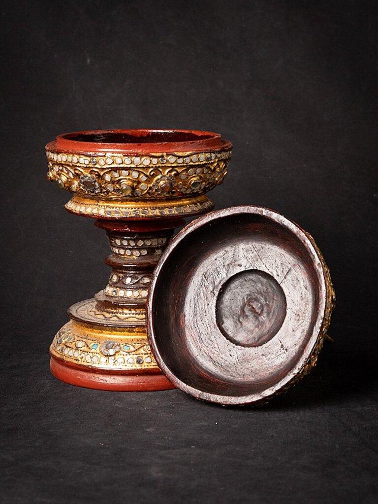 Antique Burmese wooden offering vessel from Burma Original Buddhas For ...