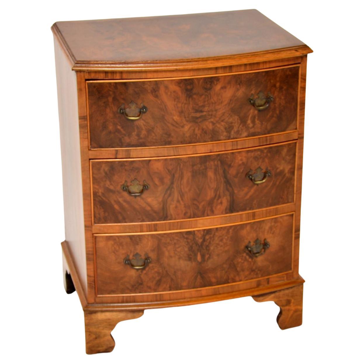 Antique Burr Walnut Bow Front Chest of Drawers at 1stDibs