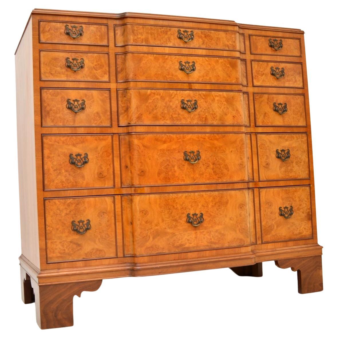 Walnut and Burr Walnut Chest of Drawers For Sale at 1stDibs
