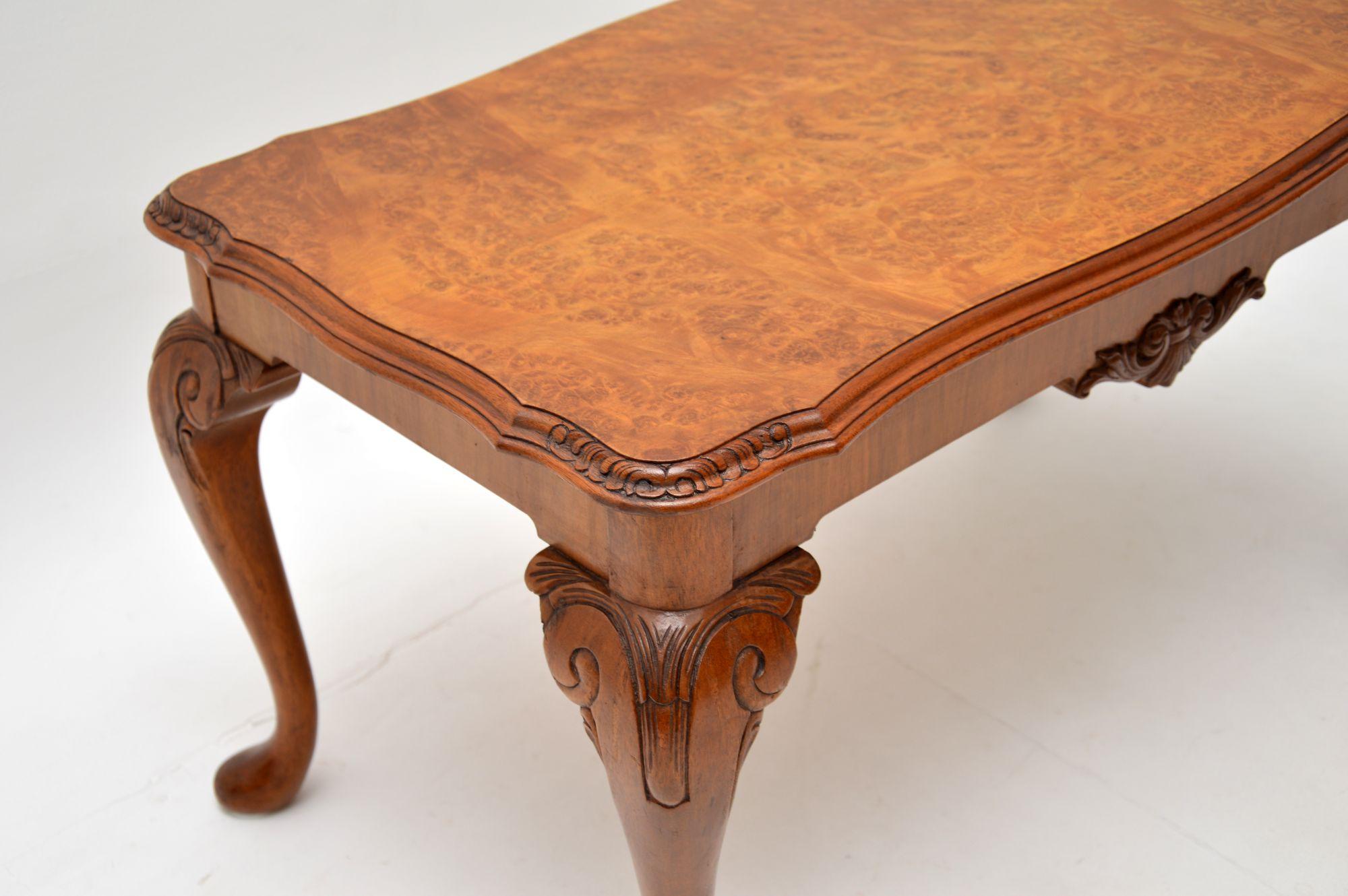 Antique Burr Walnut Coffee Table For Sale at 1stDibs